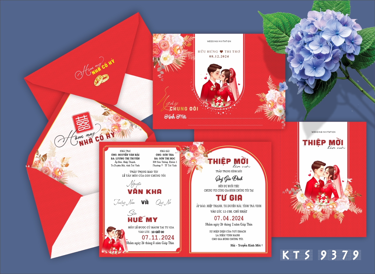THIỆP CƯỚI HHY-9379 - Thiệp Cưới Phú Hưng